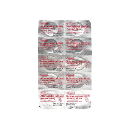 AVAMAX Atorvastatin Calcium 40mg Film-Coated Tablet 1's price in the ...